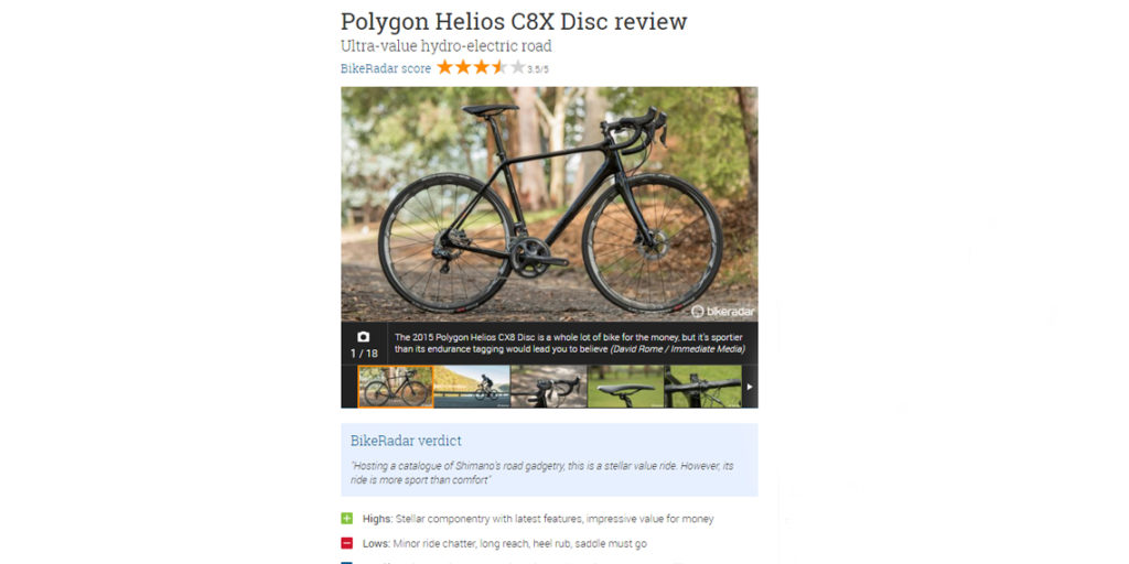 Review Polygon Helios C8X Disc oleh Bikeradar